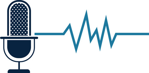 Microphone with sound wave isolated icon Vector Image