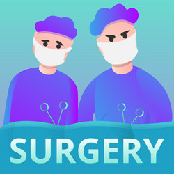 Surgeons operating room concept banner cartoon Vector Image