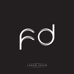 Fd initial letter split lowercase modern monogram Vector Image
