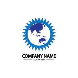 Global engineer world gear logo design template Vector Image