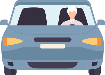 Car with driver and passenger front view Vector Image