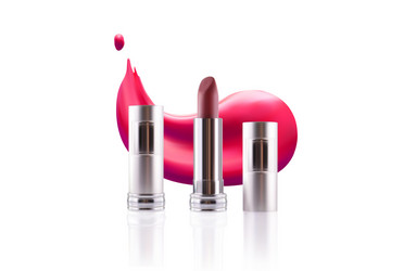 Lipstick and lips kiss Royalty Free Vector Image