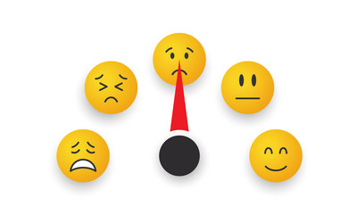 Emoticon scale mood satisfaction indicator Vector Image