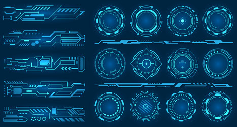 Hud futuristic elements hi tech user interface Vector Image