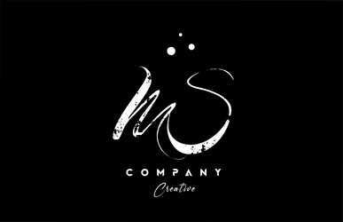 Handwritten vintage ms alphabet letter logo icon Vector Image
