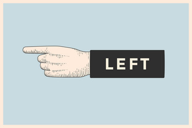 Drawing of hand sign with pointing finger Vector Image