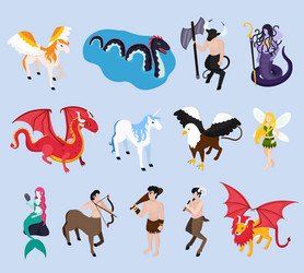 Mythical creatures characters set Royalty Free Vector Image