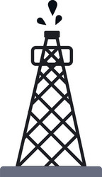 Drilling rig icon flat style Royalty Free Vector Image