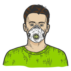 Example a guy in surgical mask sketch scratch Vector Image