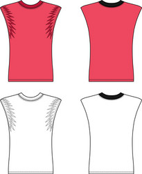 Sleeveless t-shirt outlined template Royalty Free Vector
