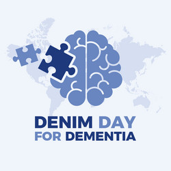 Denim day for dementia poster Royalty Free Vector Image