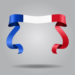 French flag heart shaped ribbon Royalty Free Vector Image