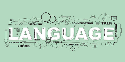 Test word for education with icons flat design Vector Image