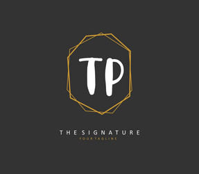 Tp initial letter handwriting and signature logo Vector Image