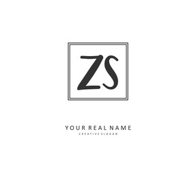 Z s zs initial letter handwriting and signature Vector Image