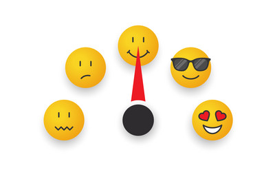 Emoticon scale mood scale satisfaction indicator Vector Image
