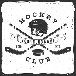 Ice hockey club logo badge design Royalty Free Vector Image