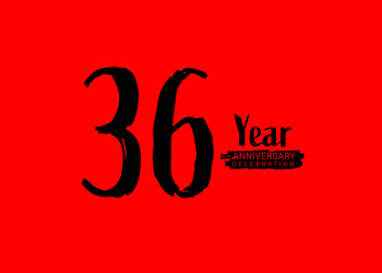 36 years anniversary celebration logo black Vector Image