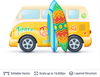Classic volkswagen bus Royalty Free Vector Image