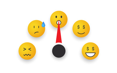 Emoticon scale mood scale satisfaction indicator Vector Image
