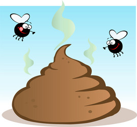 Pile of stinky putrid poop cartoon Royalty Free Vector Image