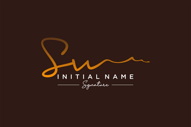 Initial sw signature logo template hand drawn Vector Image