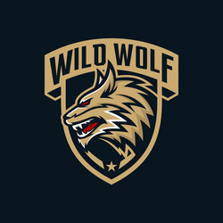 Wolf pack emblem logo Royalty Free Vector Image
