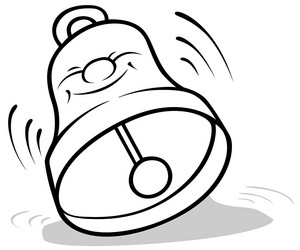Drawing of a bell with smiling face Royalty Free Vector