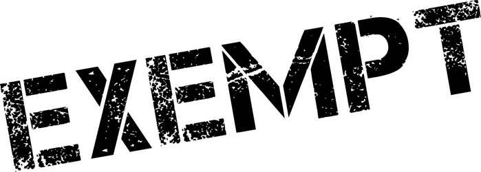 Exempt black rubber stamp on white Royalty Free Vector Image