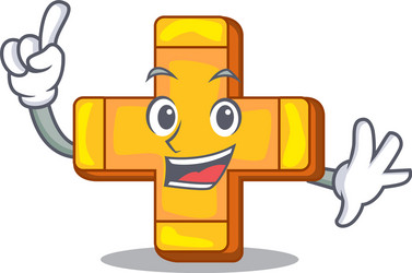 Finger multiply sign icon isolated on mascot Vector Image