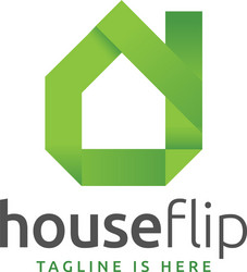 Home flipping architecture logo Royalty Free Vector Image
