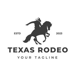 Horse silhouette rodeo texas cowboy vintage retro Vector Image