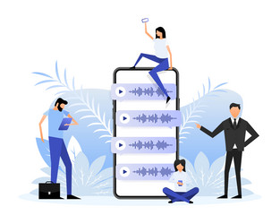 Voice messages bubbles message notification Vector Image