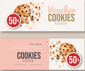 Bakery gift voucher template bread and bun Vector Image