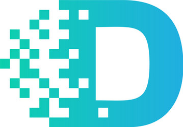 D letter pixel logo icon design Royalty Free Vector Image