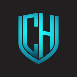 Ch logo monogram with emblem shield shape design Vector Image