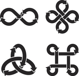 Mystical knot longevity and health feng shui Vector Image