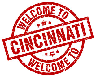 Welcome to cincinnati red stamp Royalty Free Vector Image