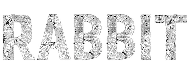 Word rabbit entangle object Royalty Free Vector Image