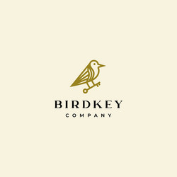 Bird hold key logo Royalty Free Vector Image - VectorStock