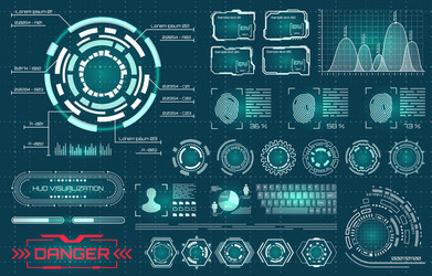 Futuristic dashboard design with charts planet Vector Image