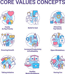 Core values visual scheme with arrows promo poster