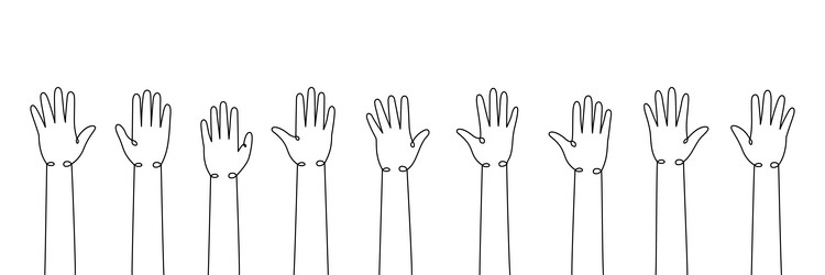 Doodle sketch style of concept raised up hands Vector Image