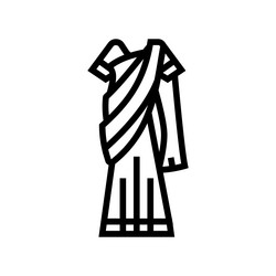 Sari traditional clothing line icon Royalty Free Vector