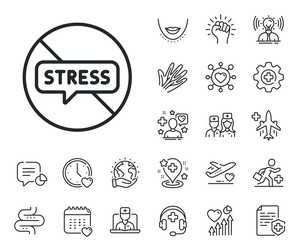 Stop stress line icon anxiety depression sign Vector Image