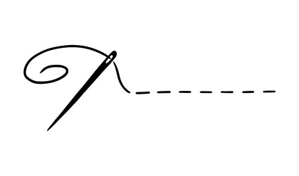 Tailor needle with thread needle Royalty Free Vector Image