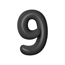 3d black number 3 black realistic plastic number Vector Image