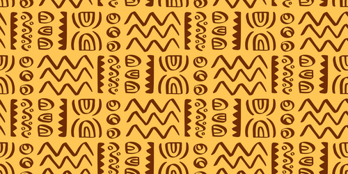 Africa continent map ornate with ethnic pattern Vector Image