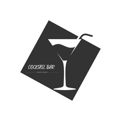 Cocktail template for a logo label emblem Vector Image