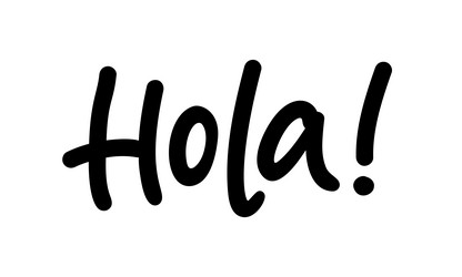 Hola word lettering spanish text hello phrase Vector Image